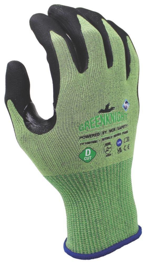 MCR Safety Greenknight Cut-Resistant Gloves Green/Black X Large - Screwfix