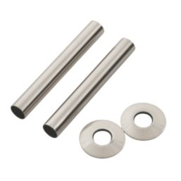 Arroll Pipe Shroud Kit Brushed Nickel 18mm x 130mm 2 Pack - Screwfix