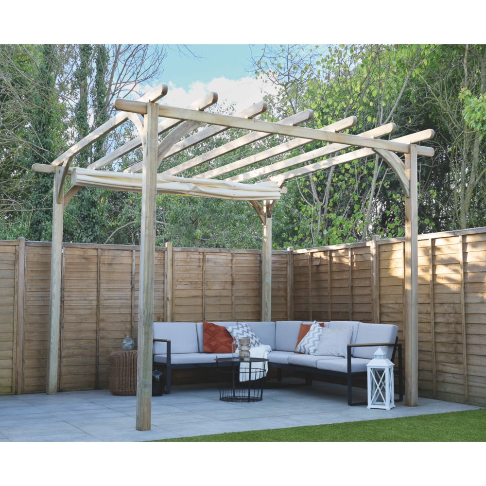 Forest Ultima 12' x 12' (Nominal) Flat Timber Pergola - Screwfix
