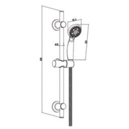 ETAL Dew Slide Rail Shower Kit Chrome - Screwfix
