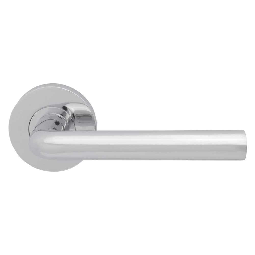 Jigtech Riva Lever on Rose Door Handles Pair Polished Chrome | Lever on ...