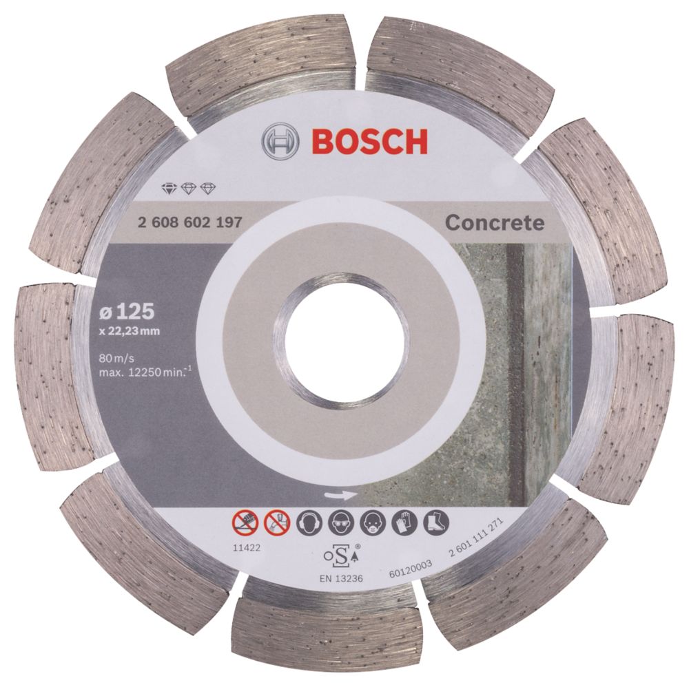 Bosch Masonry Concrete Diamond Cutting Discs 125mm x 22.23mm - Screwfix
