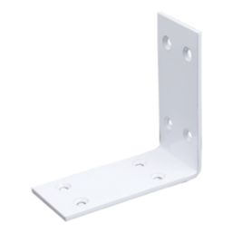Essentials Angle Brackets Silver 90mm x 90mm x 40mm 10 Pack - Screwfix