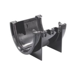 FloPlast Hi-Cap uPVC Half Round Union Bracket Black 115mm - Screwfix