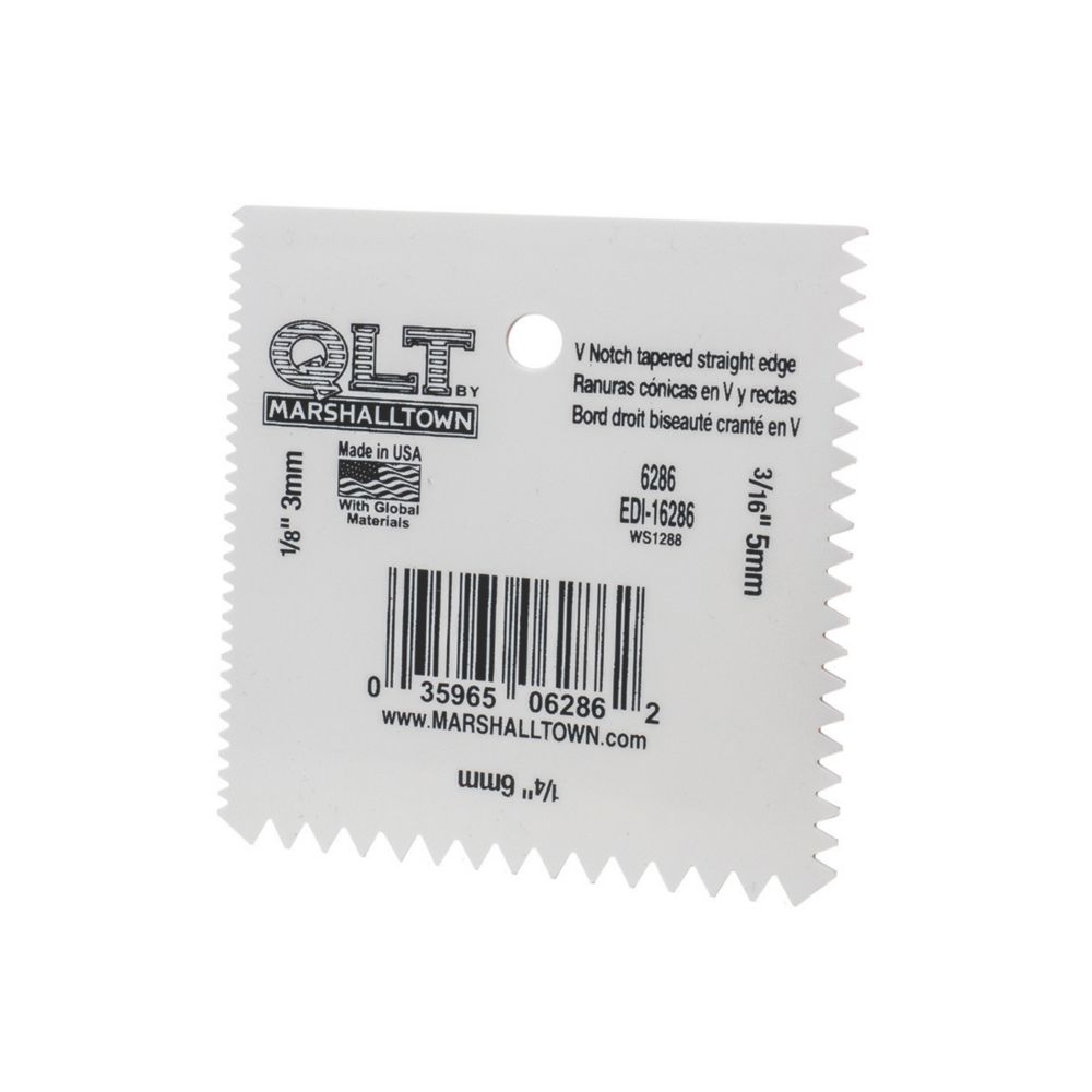 Marshalltown QLT 3, 5 & 6mm V Notch Tile Spreader 4" - Screwfix