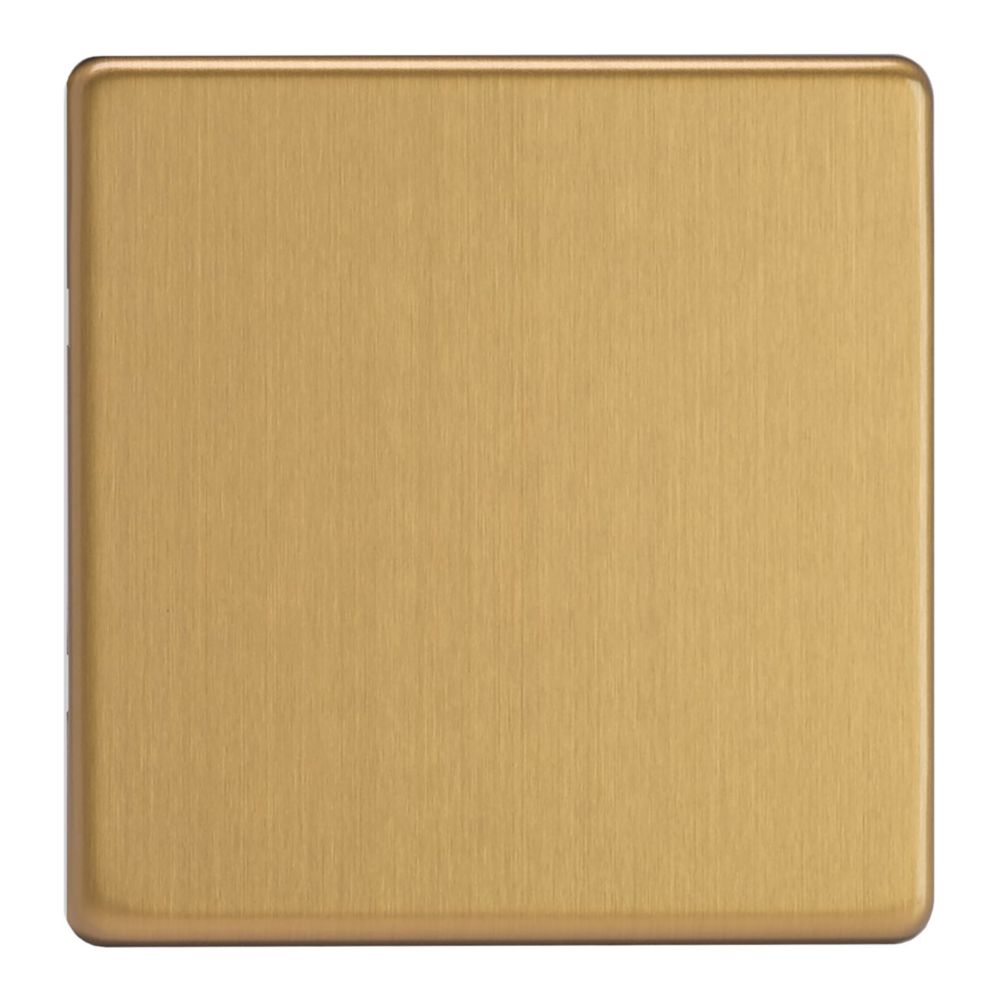 Varilight 1-Gang Blanking Plate Brushed Brass - Screwfix
