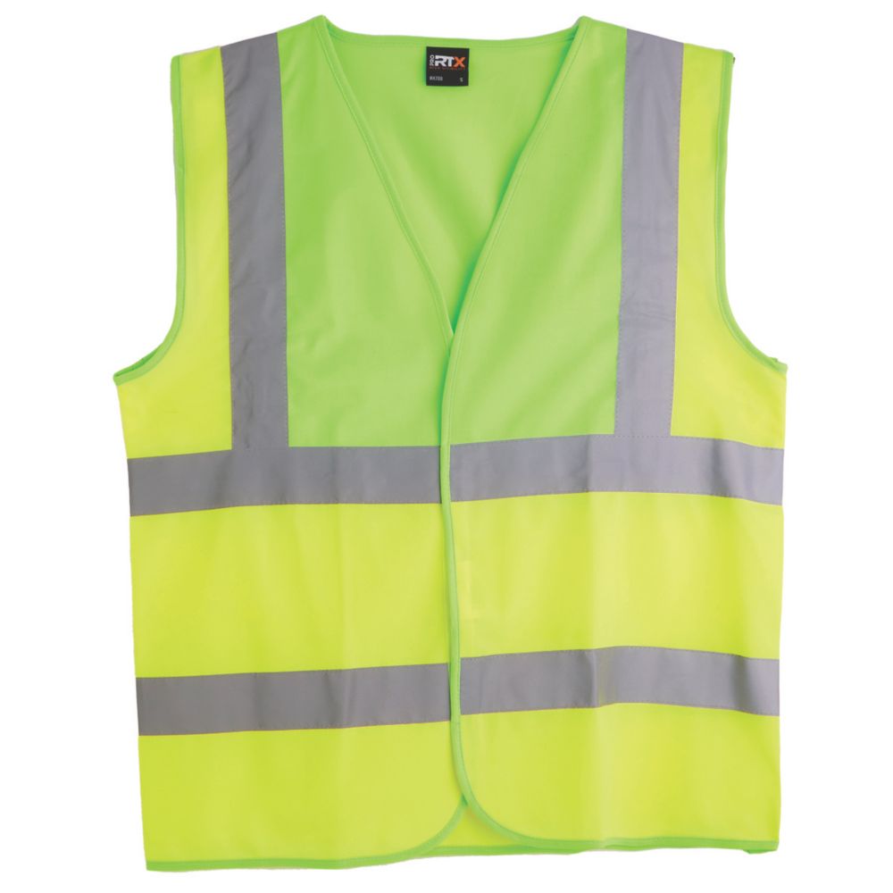 Pro RTX High Visibilty Waistcoat Yellow / Lime X Large 48" Chest - Screwfix