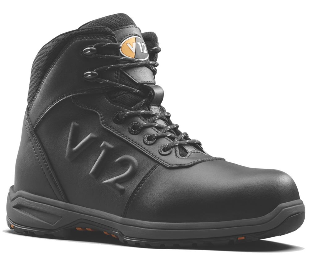 V12 Footwear Hyrax Size 6 Black Water-Resistant Safety Boots - Screwfix