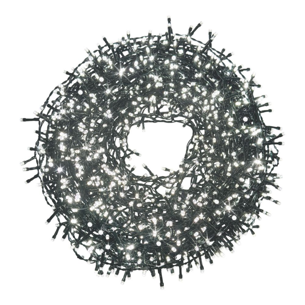 1500 LED Indoor & Outdoor Ice White String Christmas Lights - Screwfix