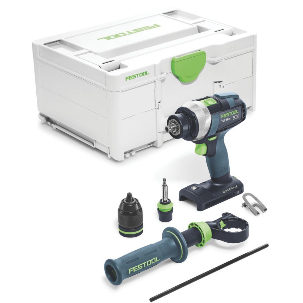 Festool TDC 18/4 I-Basic Quadrive 18V Li-Ion Airstream Li-High Power Brushless Cordless Drill ...