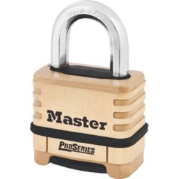 Master Lock Weatherproof Combination Padlock Brass 58mm - Screwfix