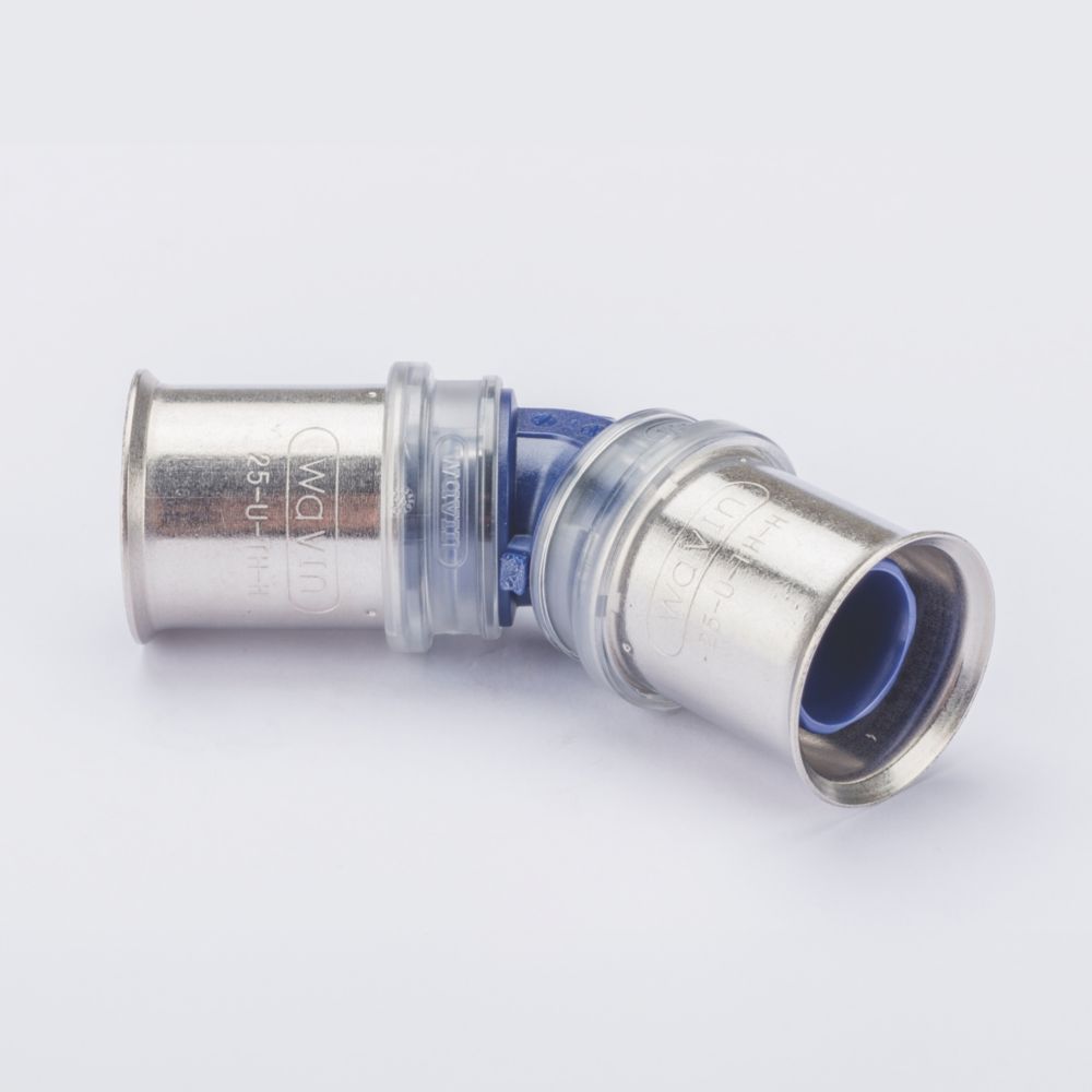 Wavin Tigris Multi-Layer Composite Press-Fit Equal 45° Elbows 25mm 10 Pack - Screwfix