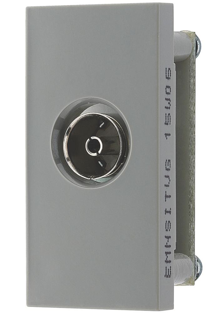 British General Modular Isolated Coaxial TV / FM Socket Grey - Screwfix