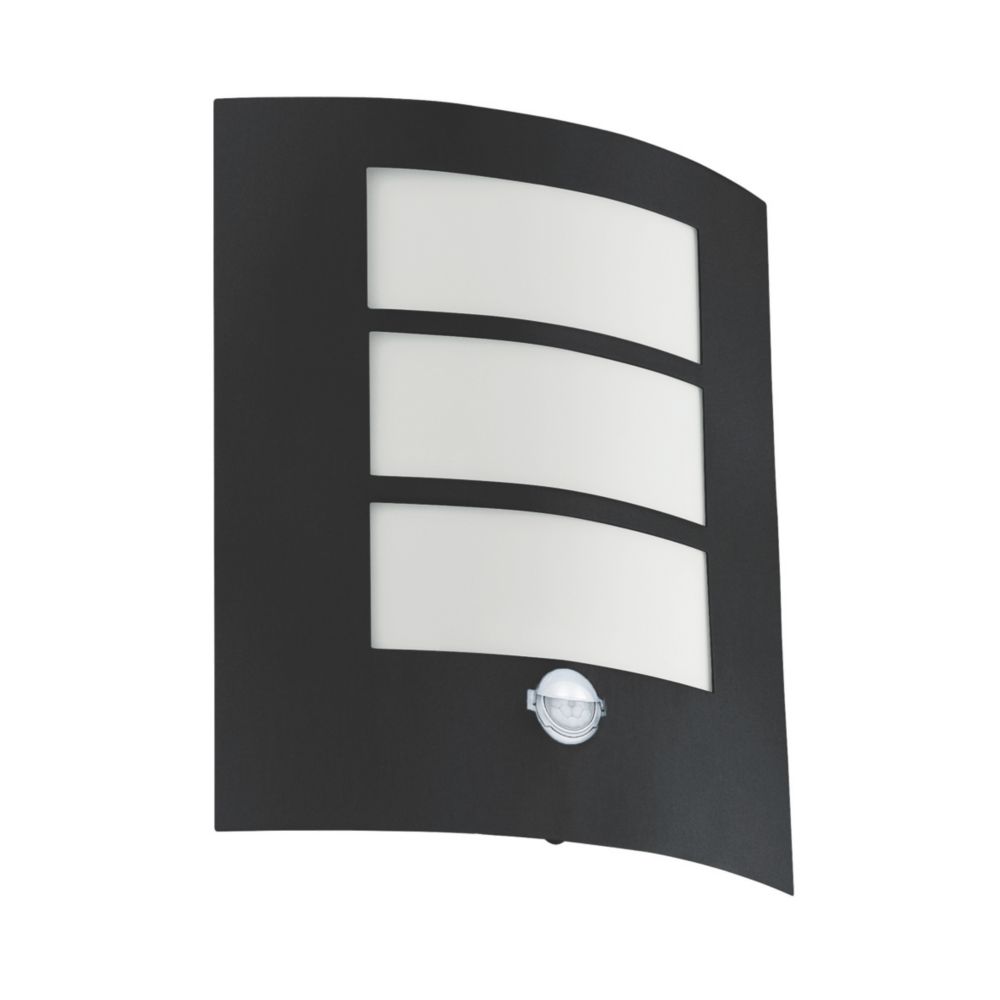 Eglo City Outdoor Wall Light With PIR Sensor Black - Screwfix