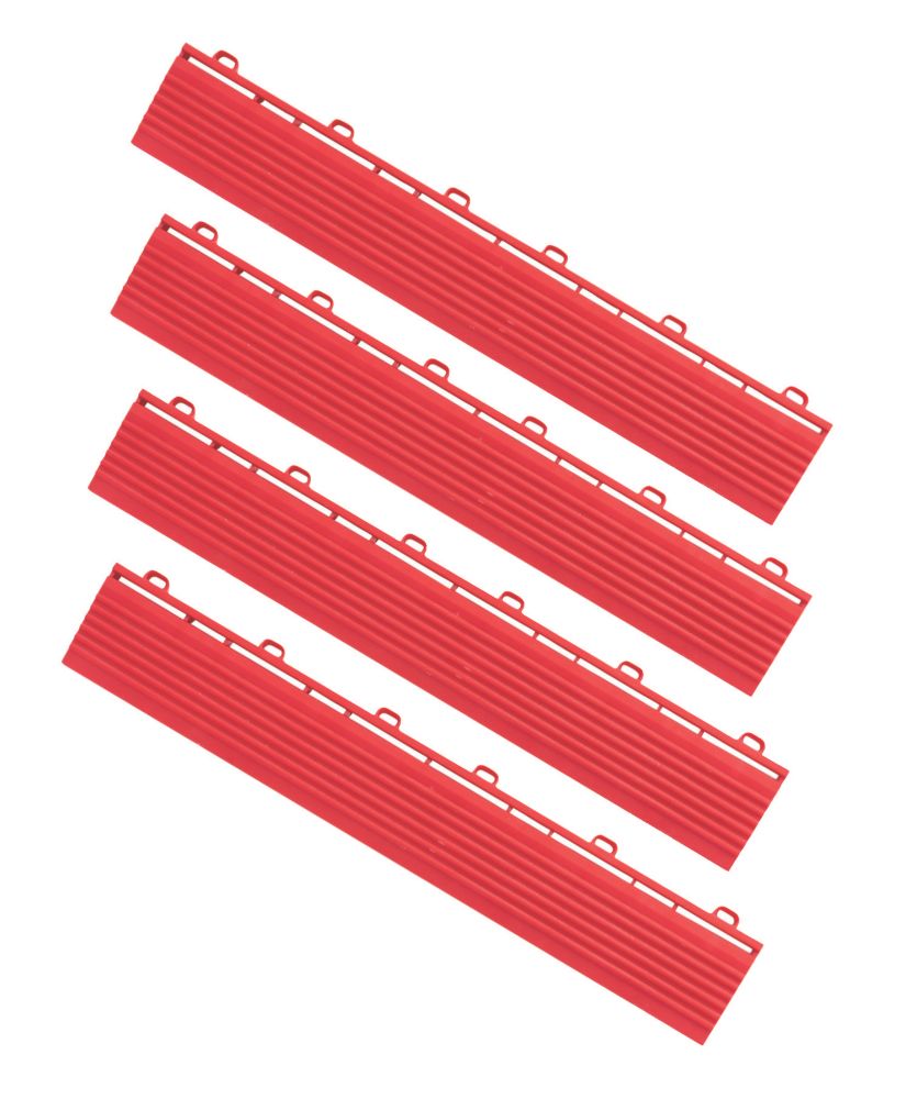 Swisstrax Ribtrax Pro Vented Garage Floor Tile Ramp Racing Red 400mm x ...