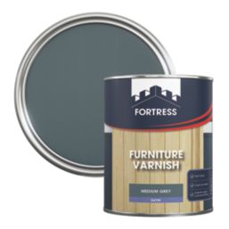 Fortress 750ml Mid Grey Satin Water-Based Interior Furniture Varnish ...