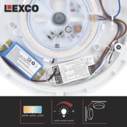 Lexco Pegasi Indoor Maintained or Non-Maintained Emergency Round LED Bulkhead Black 19W 1200 ...