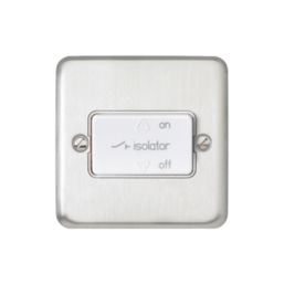 MK Contoura 10A 1-Gang 3-Pole Fan Isolator Switch Brushed Stainless ...