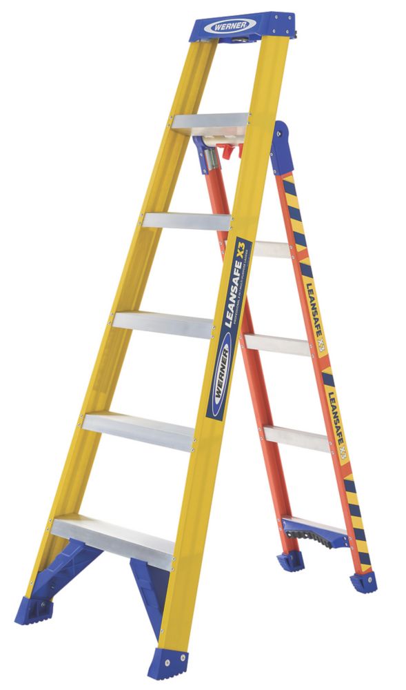Werner LEANSAFE X3 Fibreglass 2.9m Combination Ladder - Screwfix