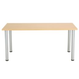 TC Group One Fraction Plus Rectangular Meeting Table Nova Oak/Silver ...
