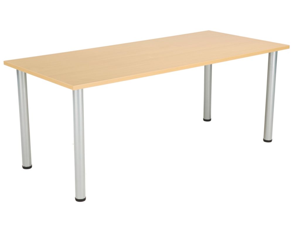 TC Group One Fraction Plus Rectangular Meeting Table Nova Oak/Silver ...