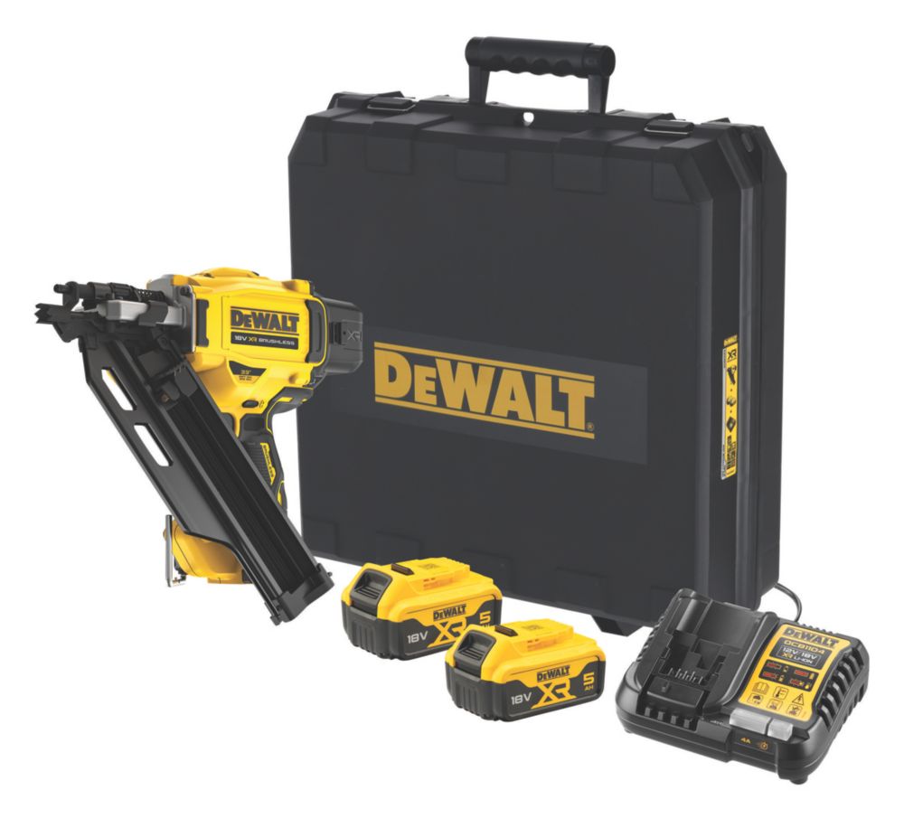 DEWALT DCN930 90mm 18V 2 x 5Ah Li-Ion XR Brushless First Fix Cordless ...