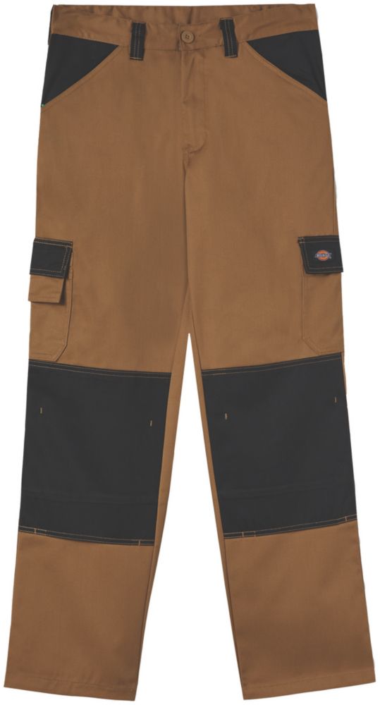 Dickies Work Trousers Brown 34" W 30" L - Screwfix