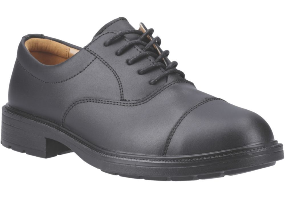 Amblers FS43 Size 6 Black Steel Toe Cap Safety Shoes - Screwfix