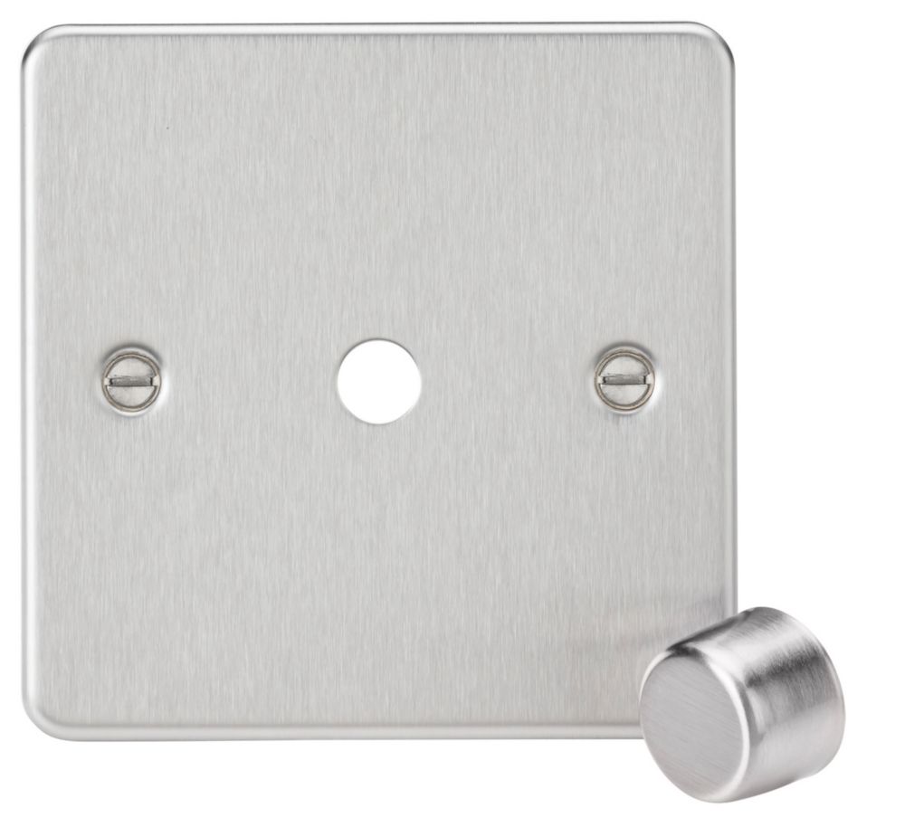 Knightsbridge Flat Plate 1-Gang Modular Dimmer Switch Brushed Chrome ... Knightsbridge Flat Plate 1-Gang Modular Dimmer Switch Brushed Chrome ...