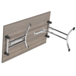 TC Group One Union Rectangular Folding Table Grey Oak/Chrome 1200mm x ...