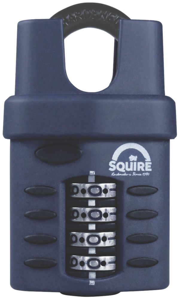 Squire Water-Resistant Closed Shackle Combination Padlock Blue 40mm ...