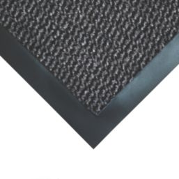 COBA Vyna-Plush Entrance Mat Black/Steel 900mm x 600mm x 7mm - Screwfix