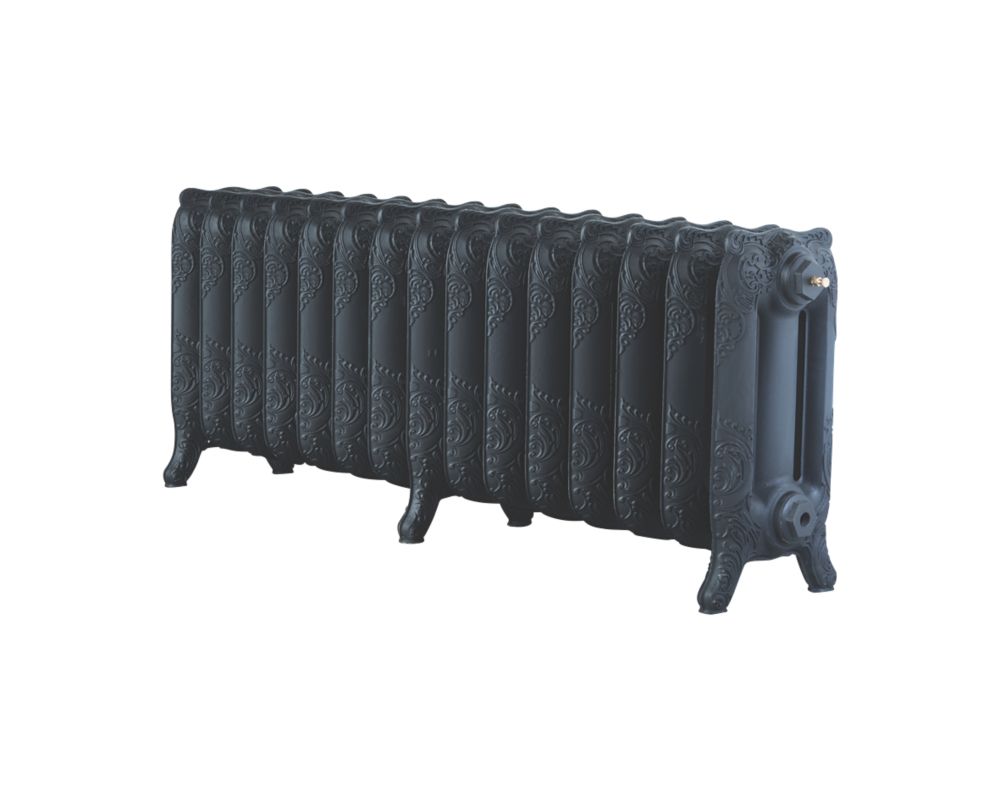 Arroll 470mm x 1234mm 4606BTU Black Cast Iron 3 Column Radiator - Screwfix