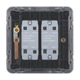Schneider Electric Lisse Deco 10AX 2-Gang 2-Way Light Switch Brushed ...
