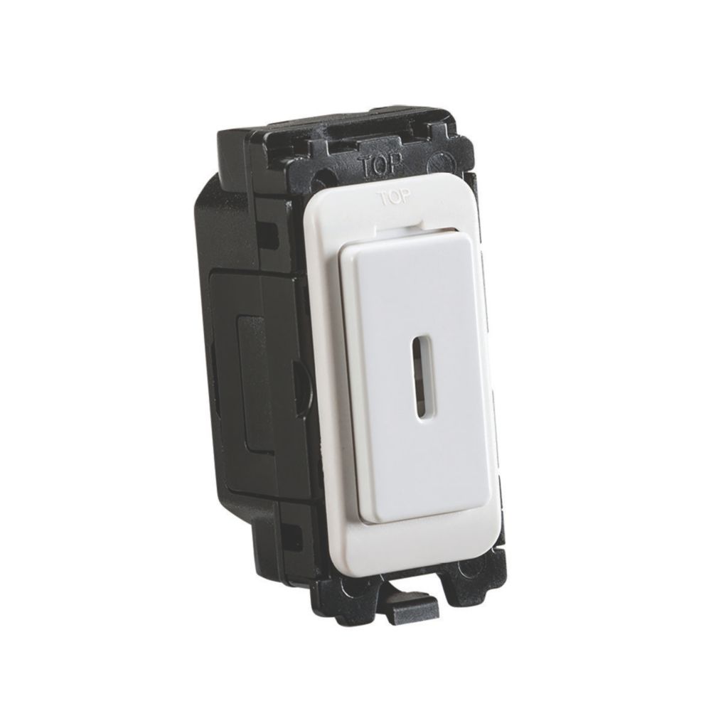 Knightsbridge 20AX Grid SP Key Switch White - Screwfix