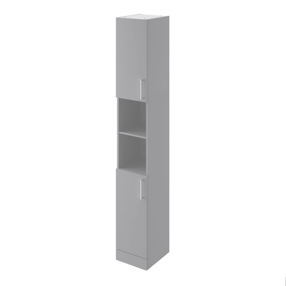 Veleka Column Cabinet Grey Gloss 275mm x 316mm x 1800mm - Screwfix