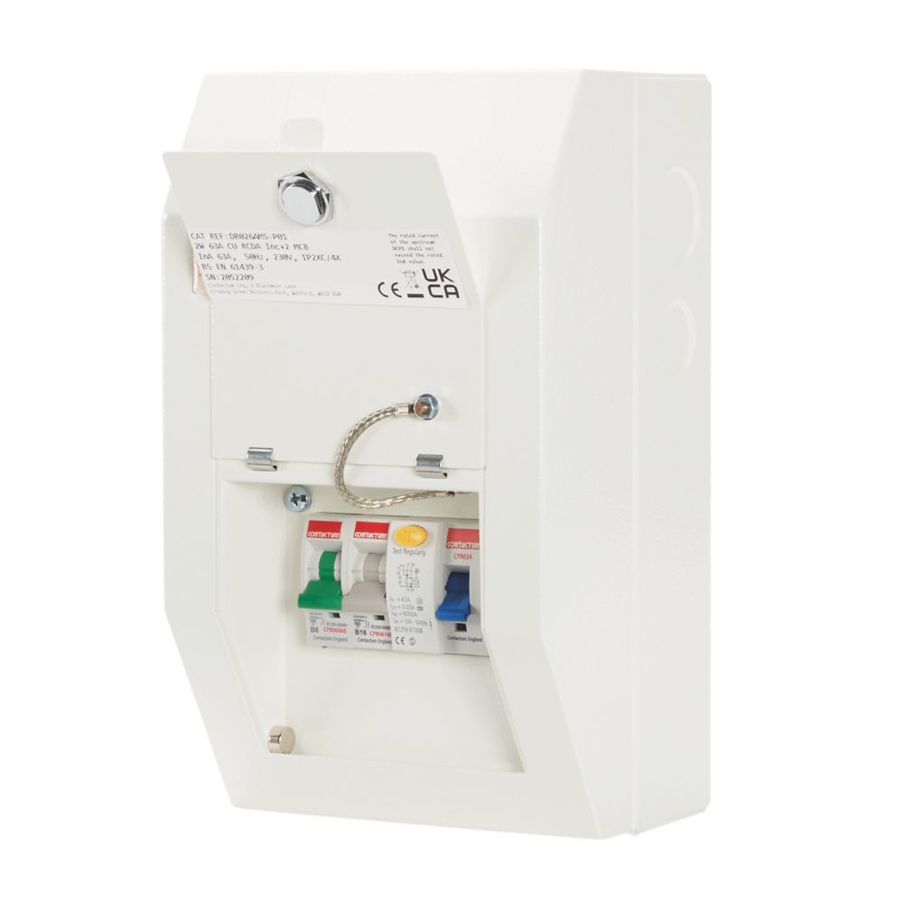 Contactum Defender 1.0 4-Module 2-Way Populated Garage Consumer Unit ...