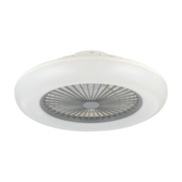 Eglo Sayulita LED 550mm Ceiling Fan White/Grey 12.6W 1600lm - Screwfix