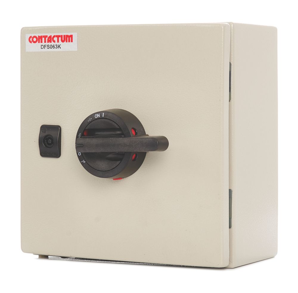Contactum DFS063K 63A 3P+N+E Fused 3-Phase Enclosed Switch Fuse - Screwfix