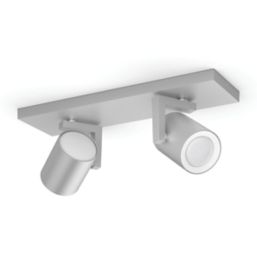 Philips Hue Argenta LED Double Spotlight Aluminium 6W 700lm - Screwfix