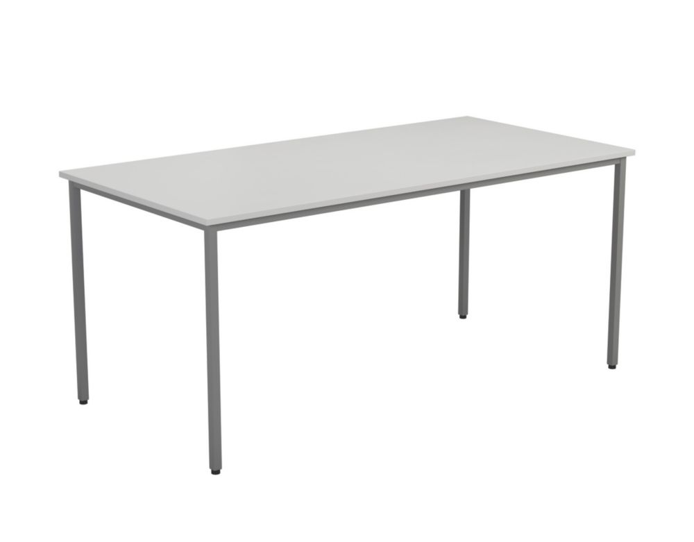 TC Group Rectangular Office Table White/Silver 1800mm x 800mm - Screwfix