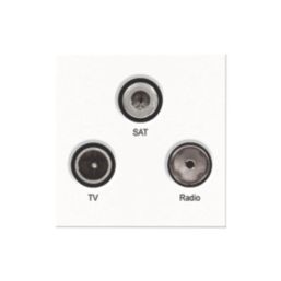 LAP Triplex Modular Multimedia Socket White - Screwfix