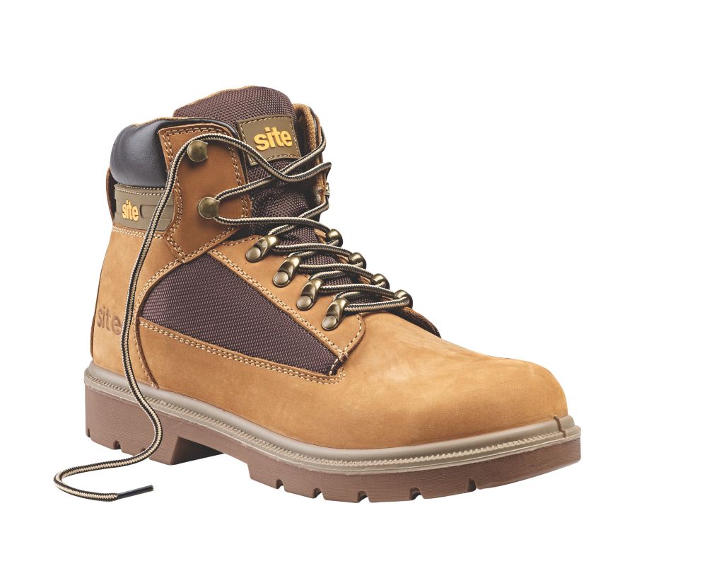 Site Quartz Size 7 Honey Steel Toe Cap Safety Boots - Screwfix