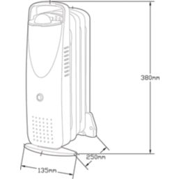 Essentials 500W Electric Portable Oil-Filled Radiator White - Screwfix