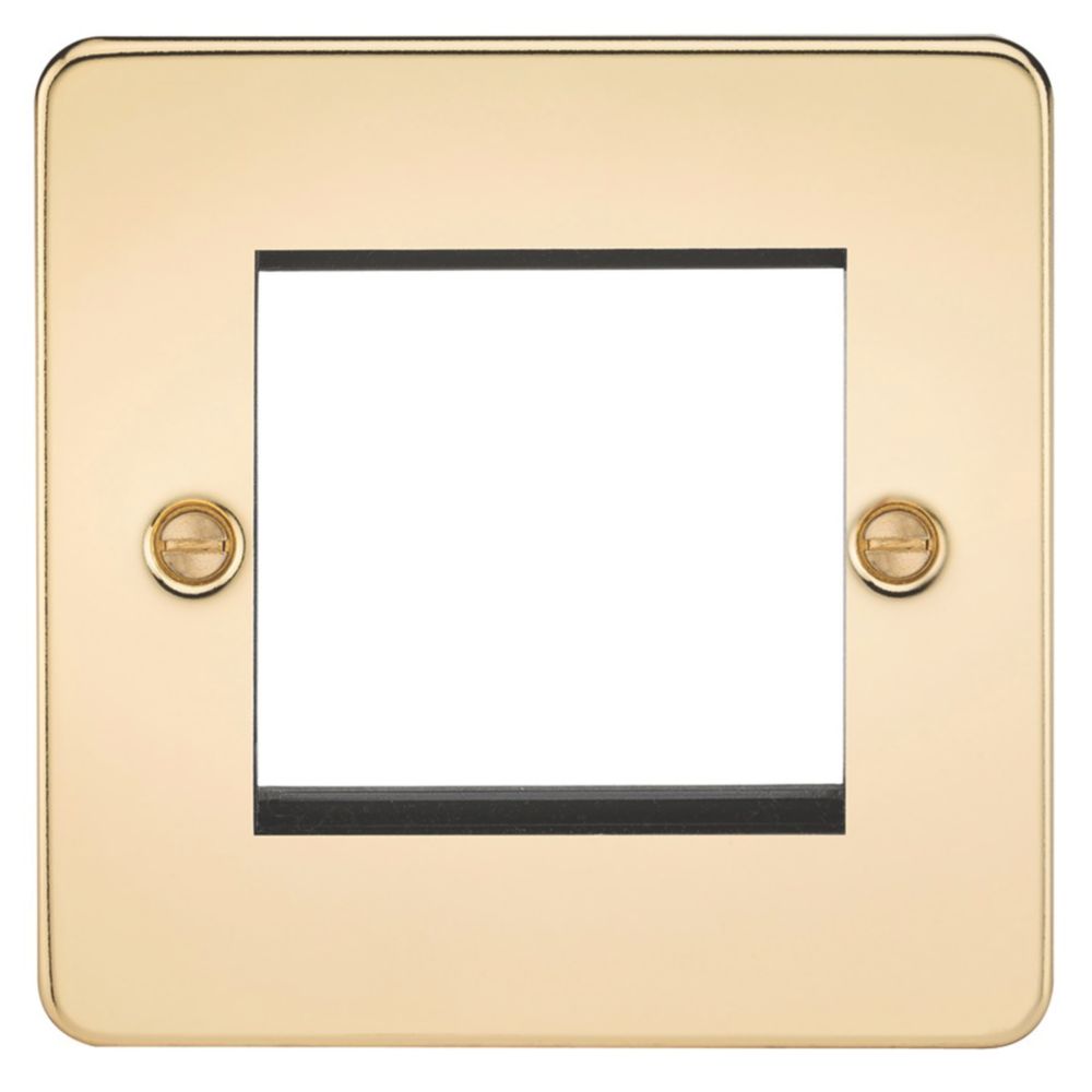 Knightsbridge Flat Plate 2-Module Modular Faceplate Polished Brass ...