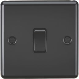 Knightsbridge 10AX 1-Gang Intermediate Switch Matt Black with Colour ...