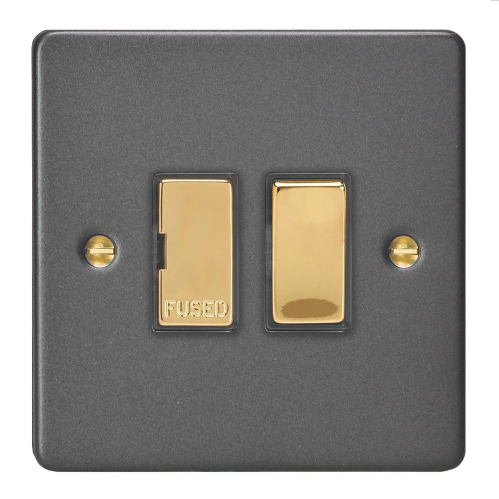 Varilight 13A Switched Fused Spur Graphite Grey with Colour-Matched ...