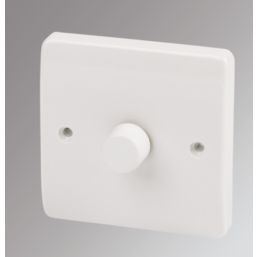 MK Logic Plus 1-Gang 2-Way Dimmer Switch White - Screwfix