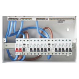 MK Sentry 16-Module 16-Way Populated High Integrity Dual RCD Consumer Unit - Screwfix