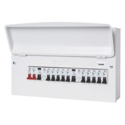 MK Sentry 16-Module 16-Way Populated High Integrity Dual RCD Consumer Unit - Screwfix